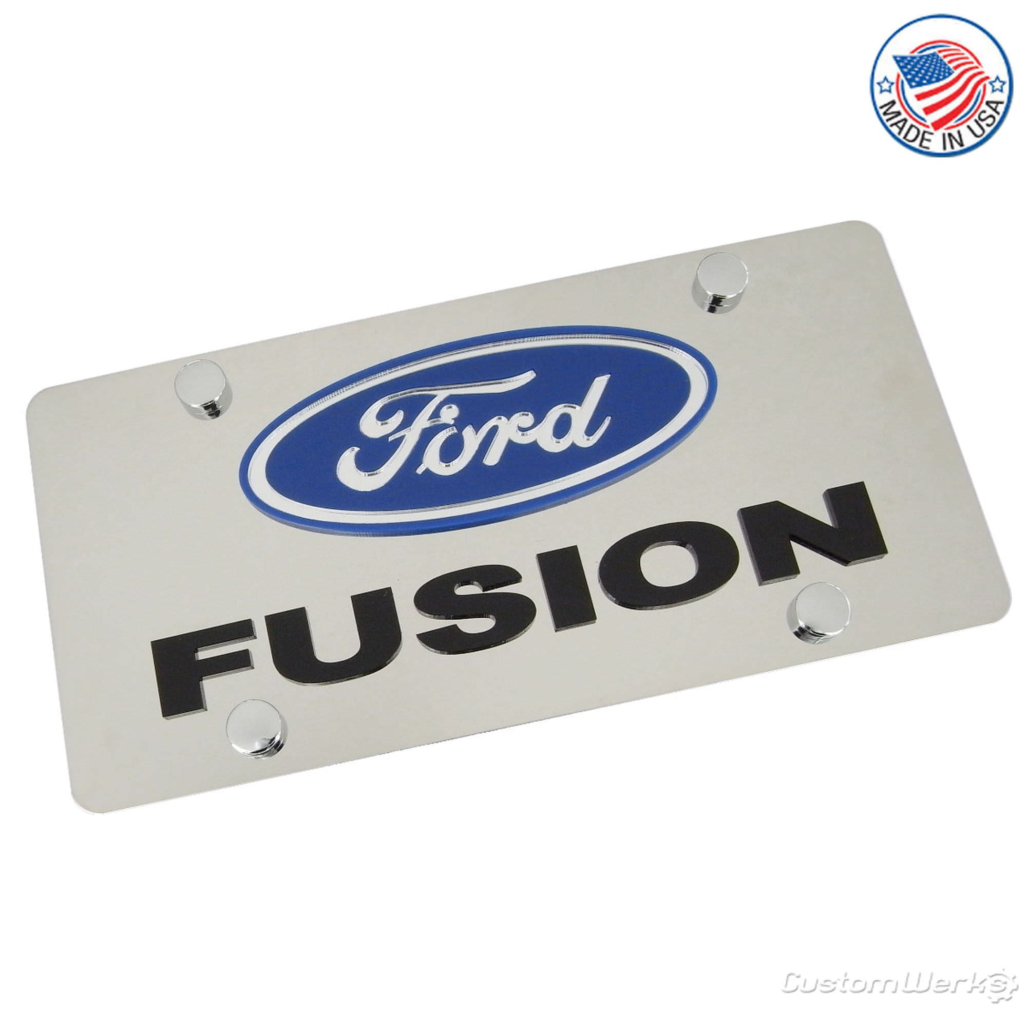 Ford Dual Logo Fusion License Plate (Chrome) - Walmart.com