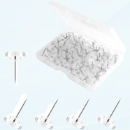 50 PCS Clear Push Pins, Office Supplies Clear Thumb Tacks for Wall ...