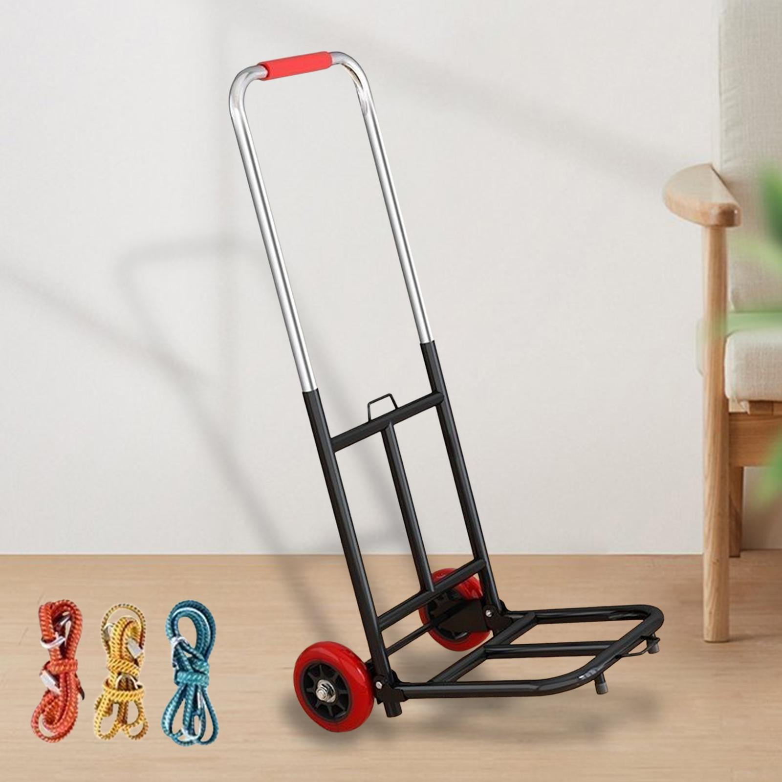 Foldable Hand Truck Adjustable Handle Collapsible Trolley Cart ...