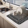 Black White Plaid Dish Drying Mats for Kitchen Counter, Abstract Black ...