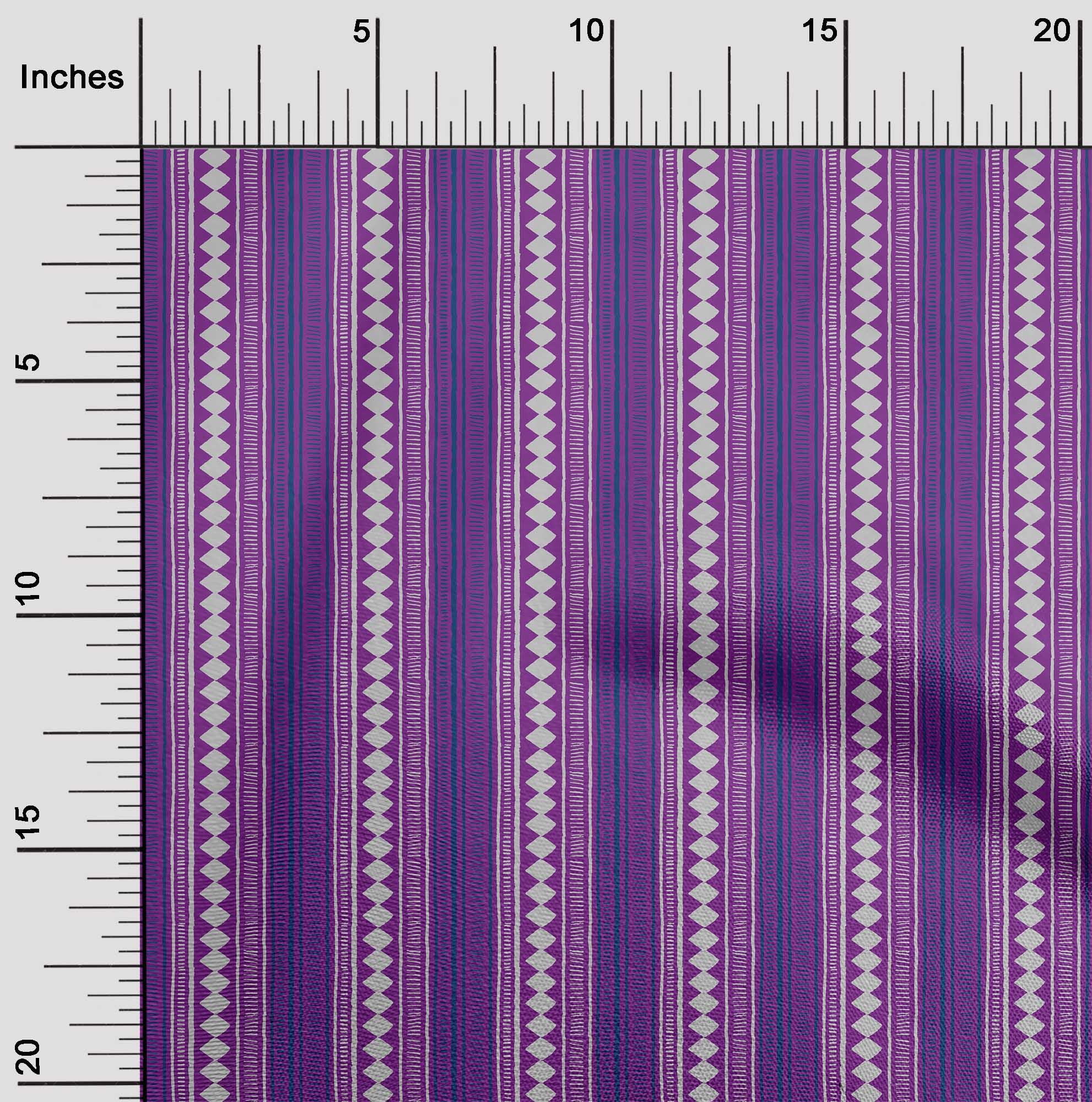oneOone Cotton Silk Fabric Stripe & Floral Block Printed Fabric 1 Yard ...