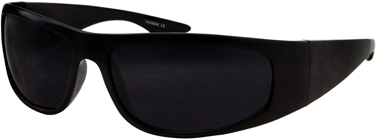Gafas de sol negras con lentes súper oscuras | Jinete estilo motero ...
