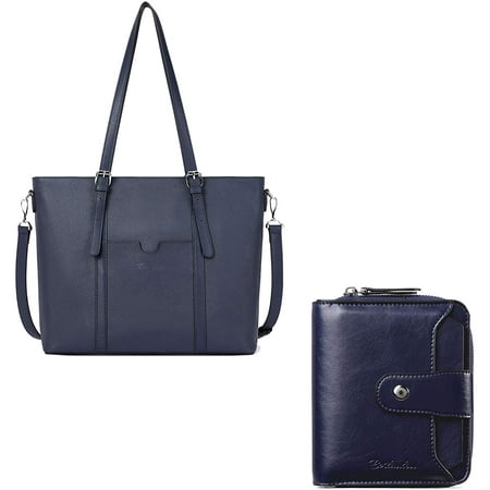 Women Leather Laptop Tote Vintage Briefcase 15.6 inch Computer Work ...