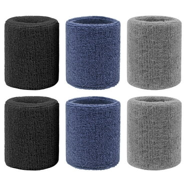 Crown Sporting Goods Cotton Terry Cloth Wrist Sweatbands, 2-pack Blue ...