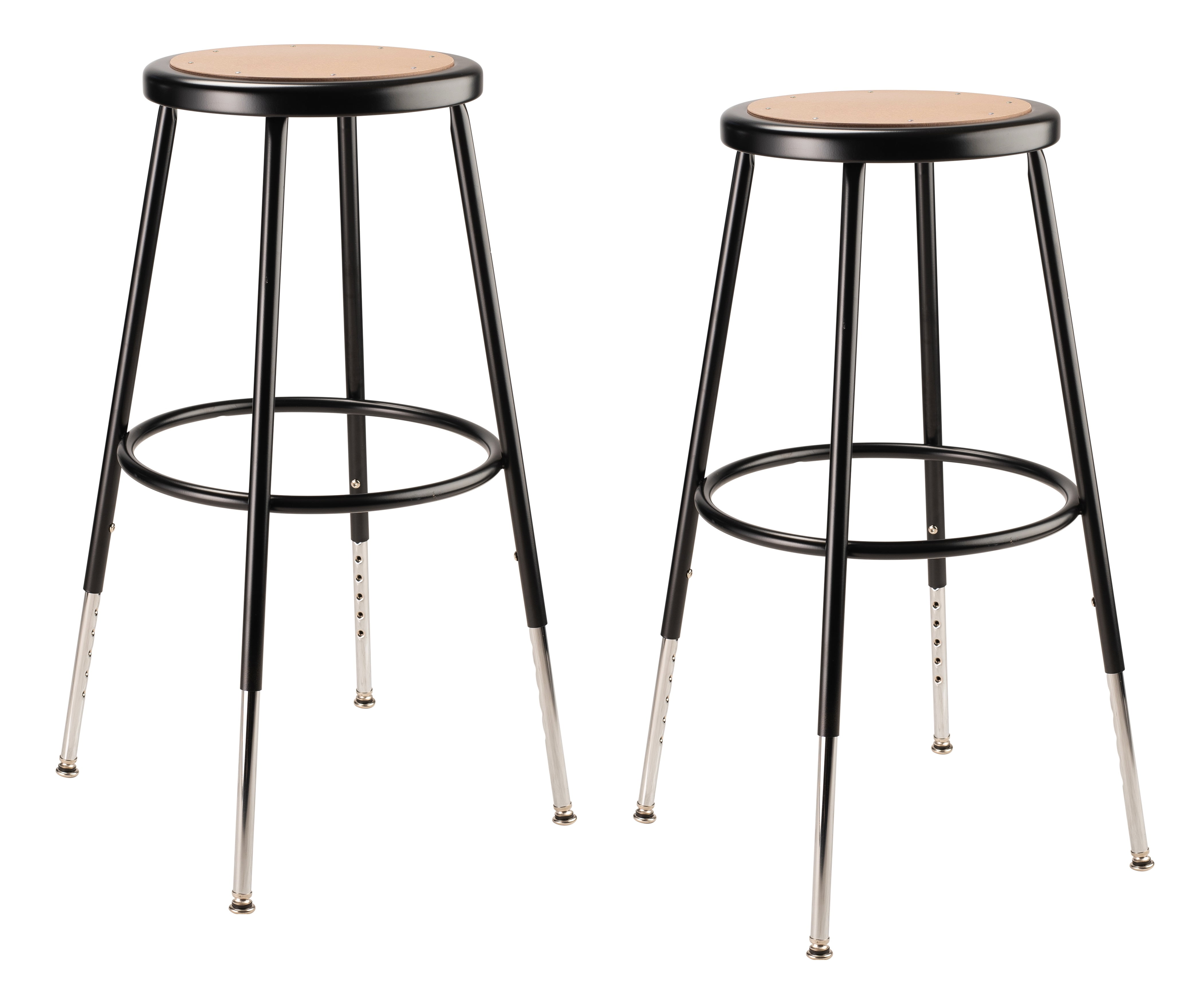 (Pack of 2) NPS 25 -33" Height Adjustable Heavy Duty Steel Stool, Black ...
