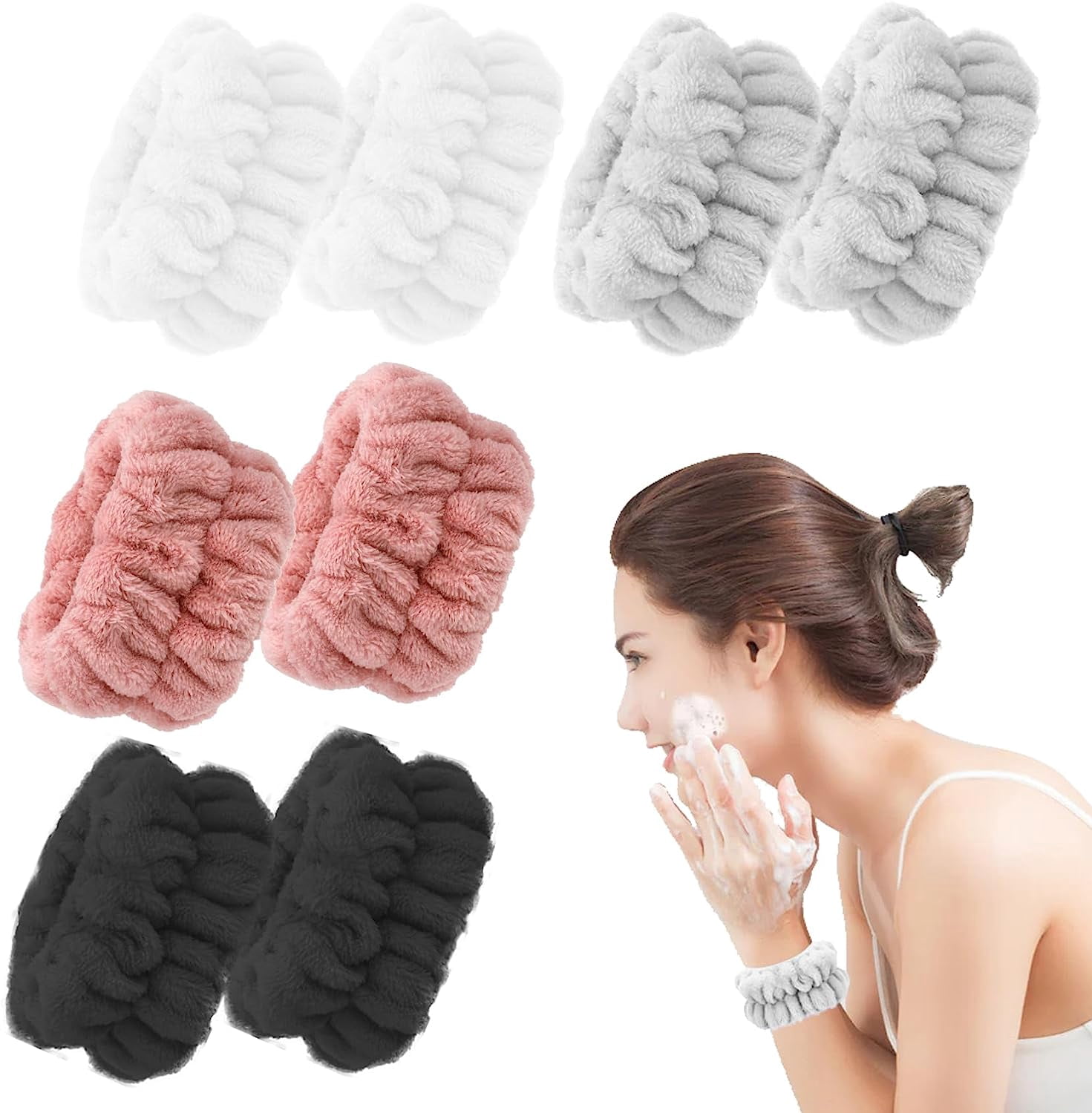 Face Washing Wristbands, 8 Pcs Wrist Bands for Washing Face, Microfiber ...