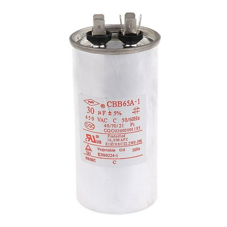 Cbb65 Ac 450v 50/60hz Start Motor Capacitor Air Conditioner Compressor 30uf | Walmart Canada
