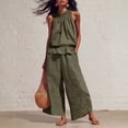 AzureSilk Summer Outfits For Women's Linen 2 Piece Outfits Sleeveless ...