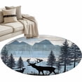 Black Elk 4' Round Rug for Cozy Reading Nook Home Office Chair Area ...