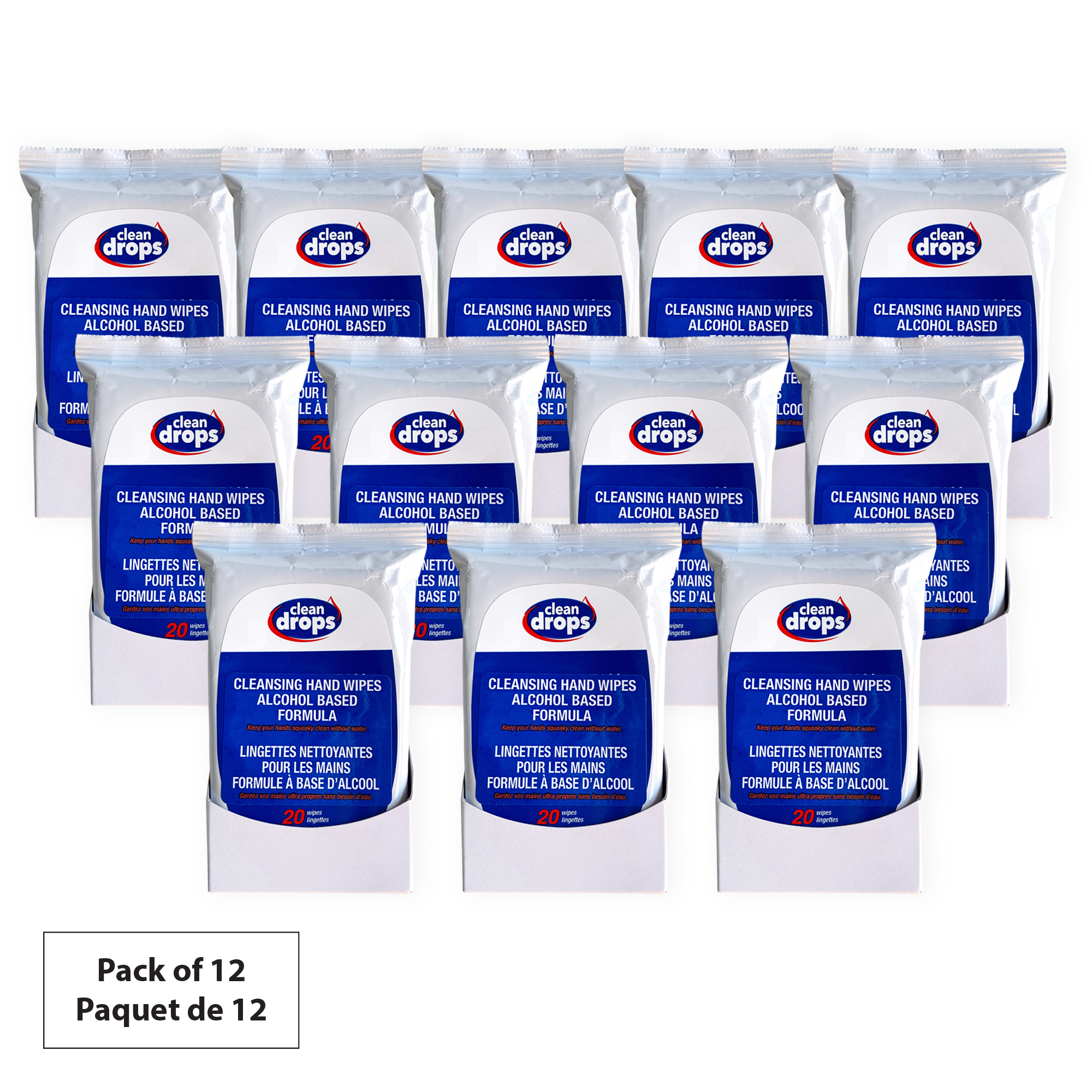 Clean Drops Cleansing Hand Wipes - 20ct (12 pack bundle) | Walmart Canada