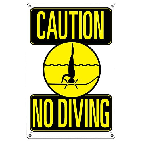 Poolmaster "Caution No Diving" Sign for Residential or Commercial ...