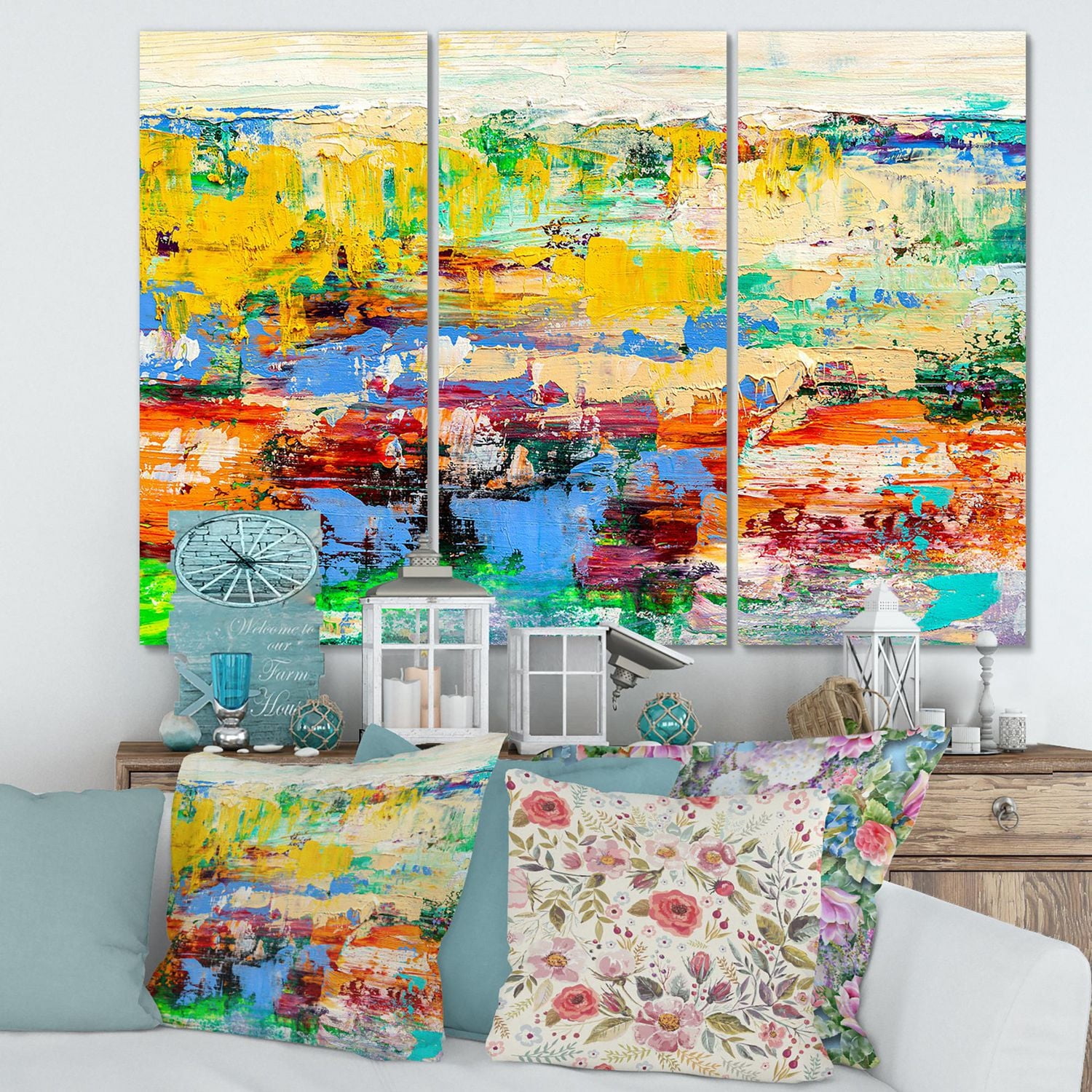 Click here for Designart Abstract Art Multicolored Bright Texture... prices