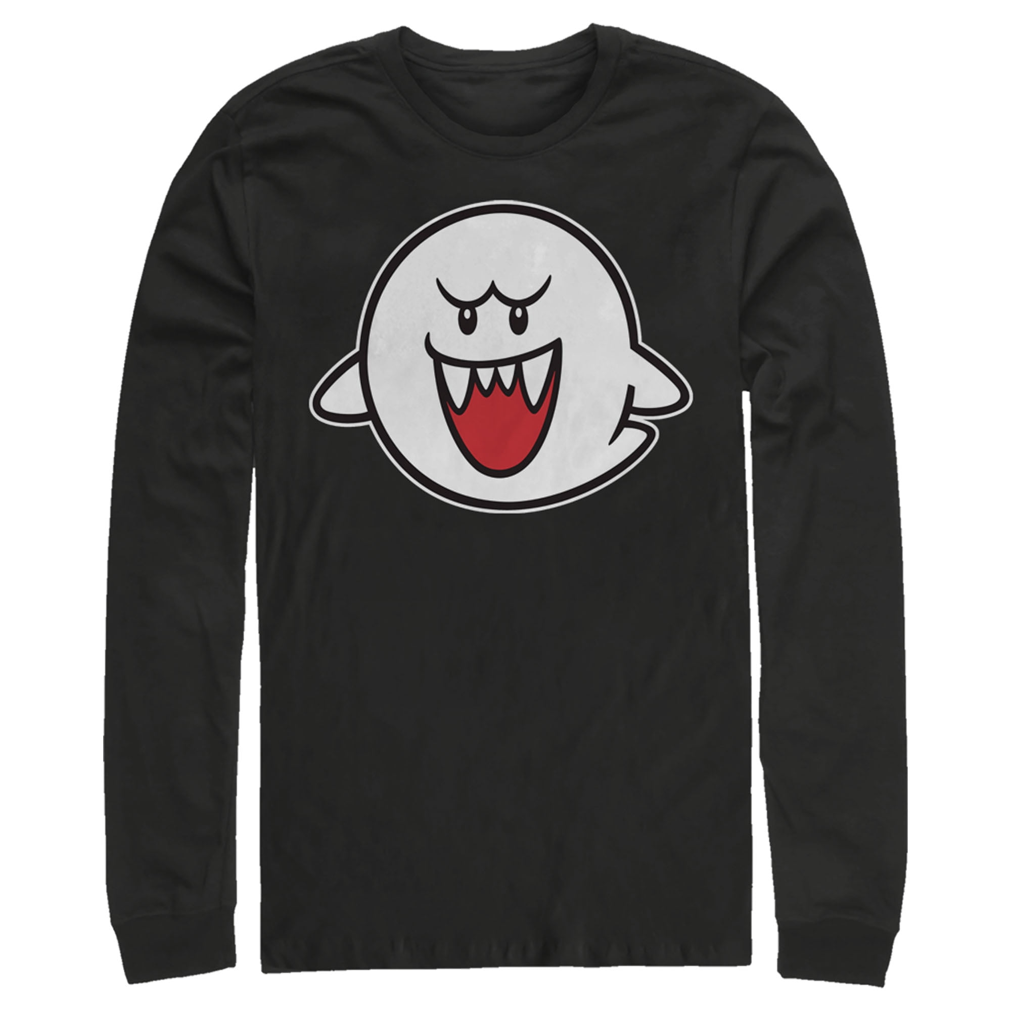 Men's Nintendo Mario Boo Ghost Long Sleeve Shirt Black Small - Walmart.com