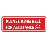 Standard Please Ring Bell for Assistance (Bell) Sign (Red) - Large ...