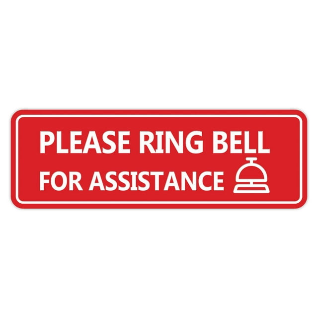 Standard Please Ring Bell for Assistance (Bell) Sign (Red) - Large ...