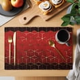 Abstract Stereo Cube Cotton Linen Placemats Set of 6, Modern Gradient ...
