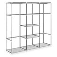 Whitmor Covered Wardrobe with Fabric Storage Shelves Gray-Freestanding ...