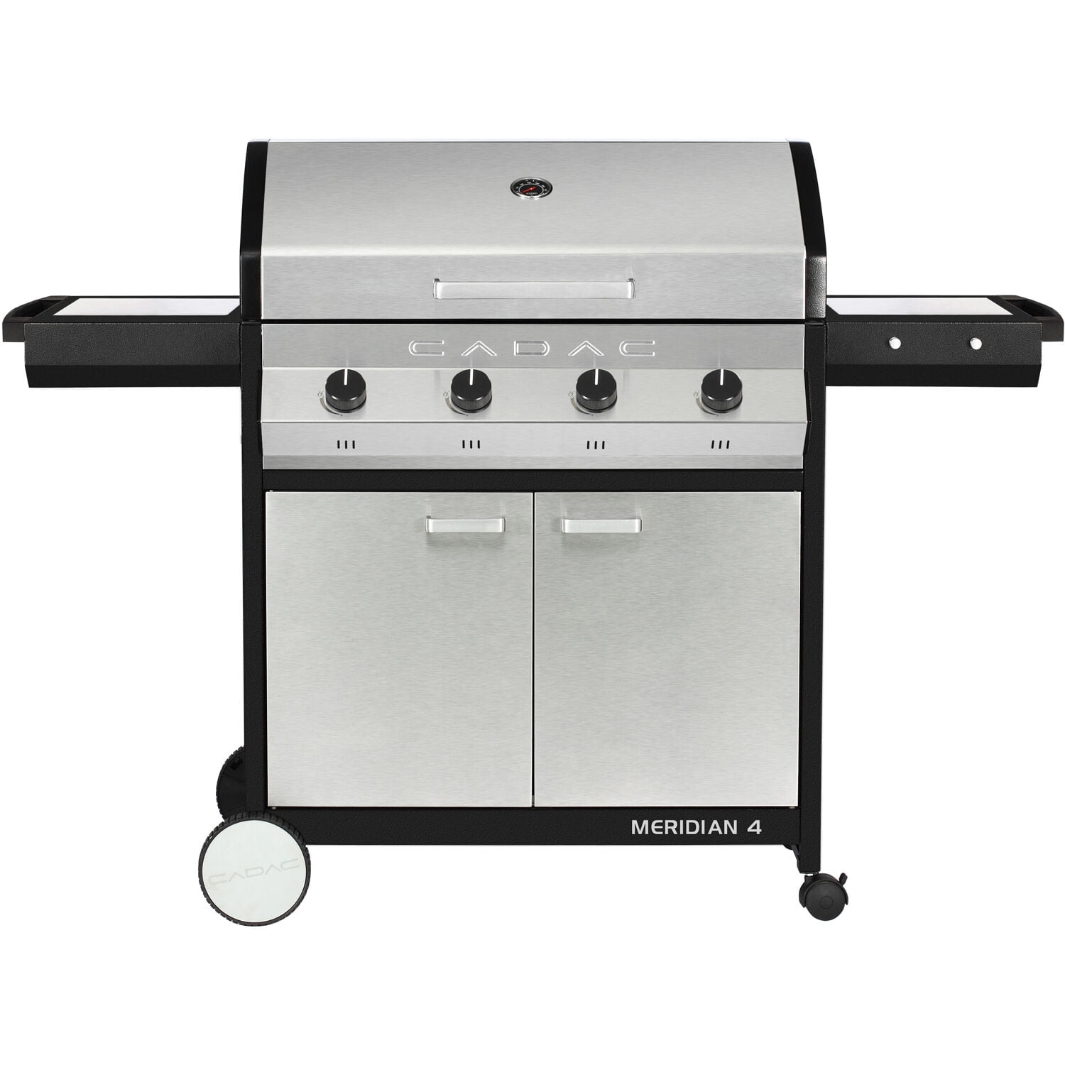 Cadac Meridian 4 Gas BBQ Grill with 4 Burners, 2-Door Cart, and Side ...