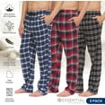 Mens Cotton Blend Flannel Plaid Sleep Bottoms Lounge Pajama Pants 3