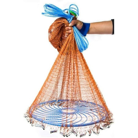 Fishing Cast Net,American Hand Throw Fish Nets Casting Sinker Net Bait ...