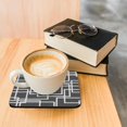 3drose, Retro Modern Blanched Slate Squares Storm Grey, Set of 8 ...