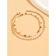 2pcs/Set Beach Vacation Style Brown Beaded Copper-Tone Disc Chain ...