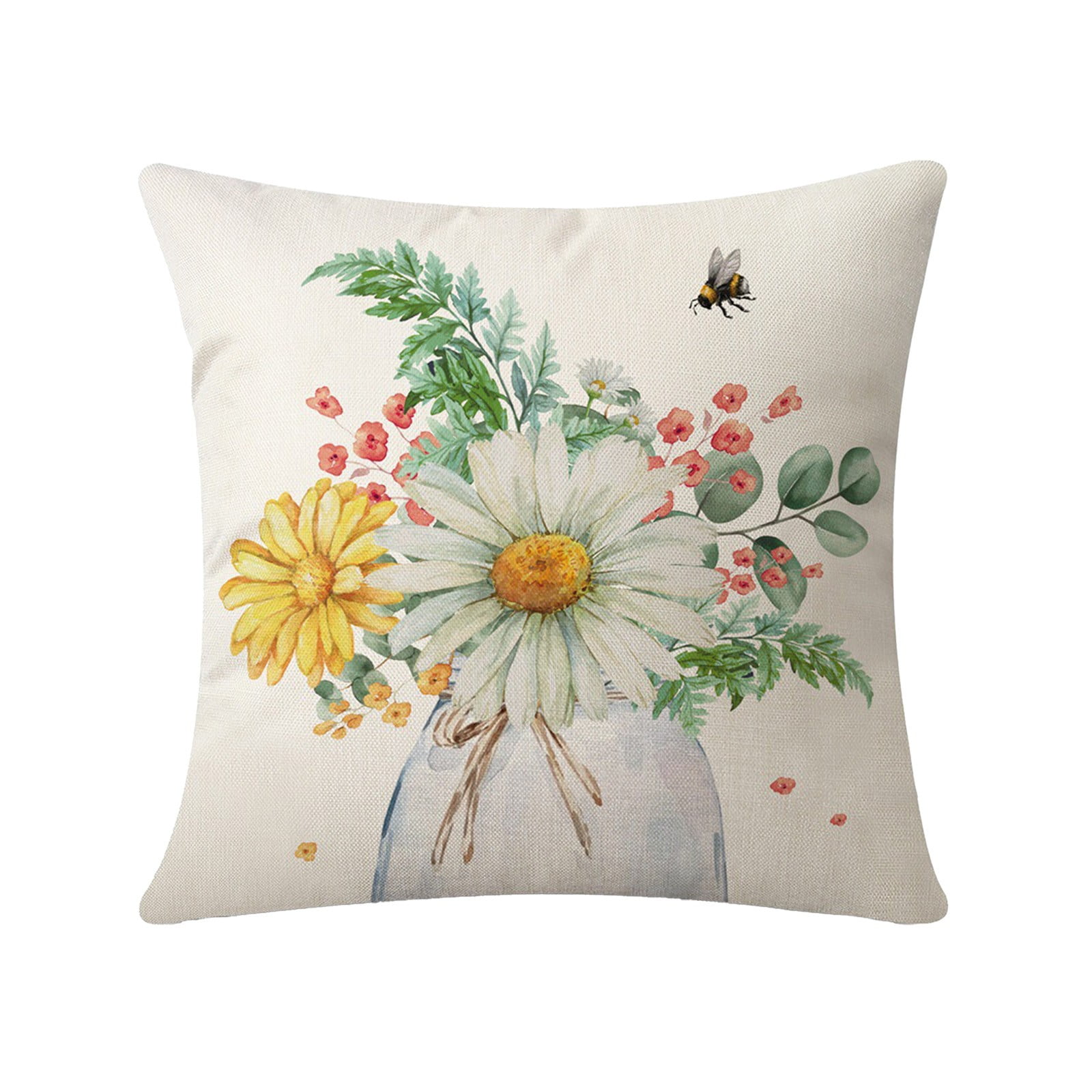 Click here for Vwrxbz Watercolor Flower Throw Pillowcase Farmhous... prices