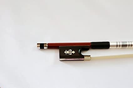 Vio Music Top Brazilwood Violin Bow 4/4, Fleur-de-lys Inlay, Ebony Frog ...