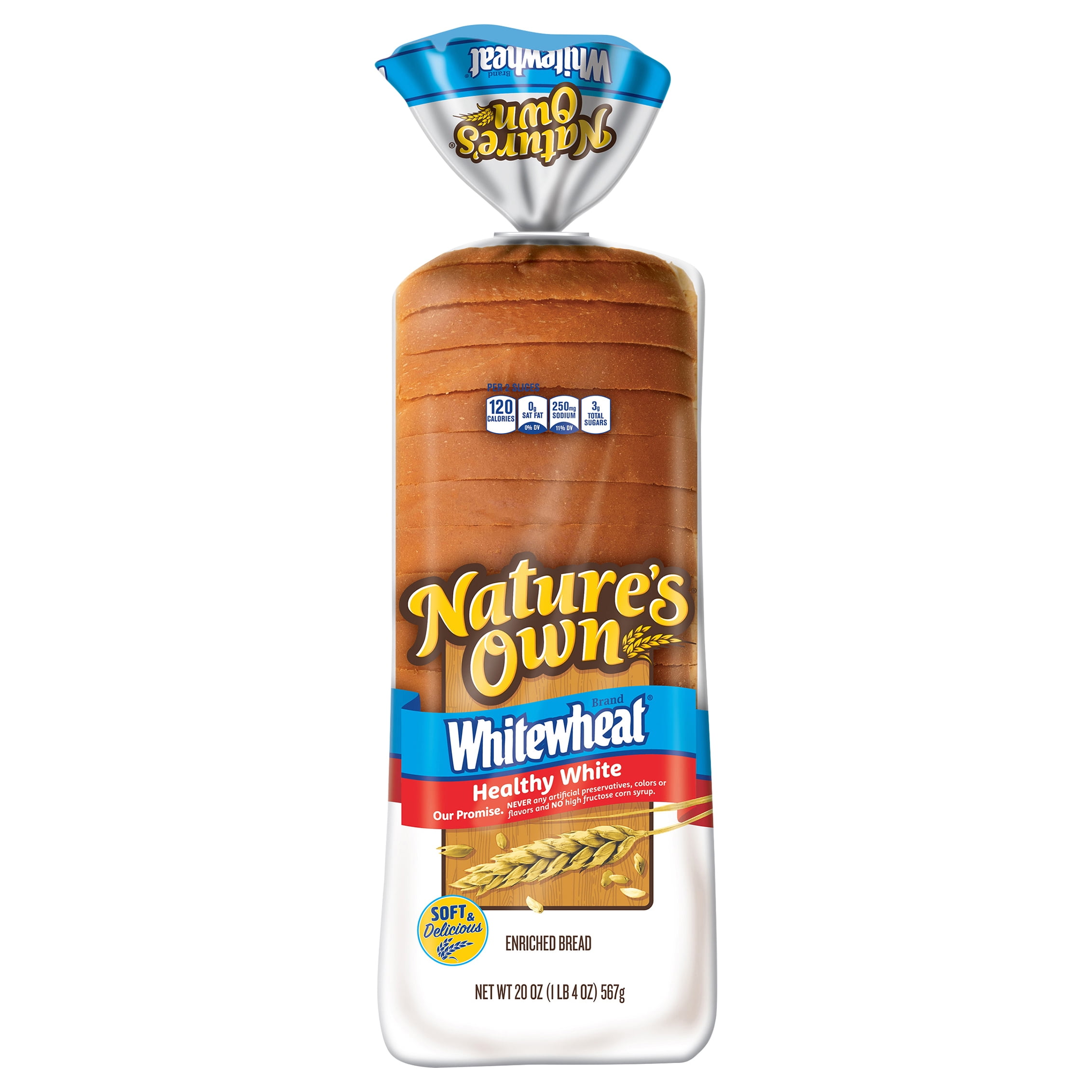 Nature's Own WhiteWheat Healthy White Bread, Sliced White Bread, 20 oz ...