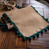 Ludlz Table Runner with Tassels Small Balls Cotton Modern Farmhouse ...