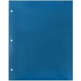 JAM Paper Two Pocket Glossy 3 Hole Punched Presentation Folder, Blue ...