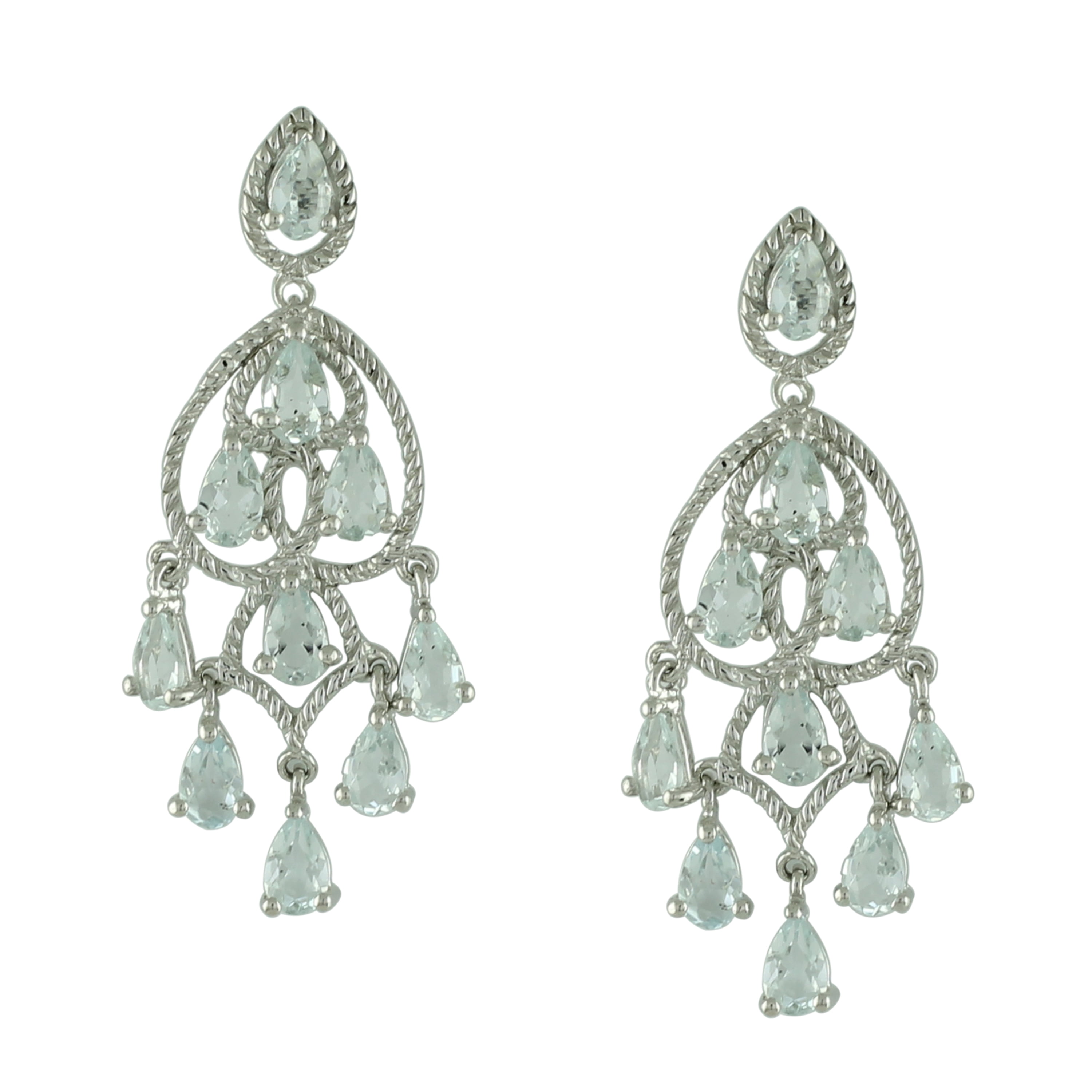 Aquamarine Natural Gemstone Pear Shape 925 Sterling Silver Uniqe Drop ...