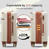 Joyway 3-Piece Carry-On Luggage Set with Swivel TSA Lock and Leather ...