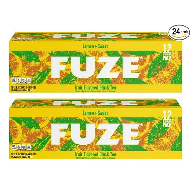 Fuze Tea Lemon + Sweet Tea Fruity Naturally Flavored Black Tea Bundled ...