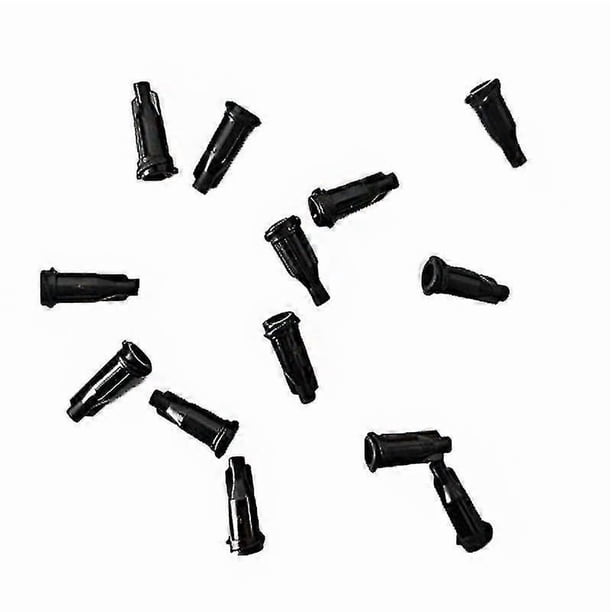 100pcs Black Syringe Tips Caps Injector Dispenser Dispensing Needle ...