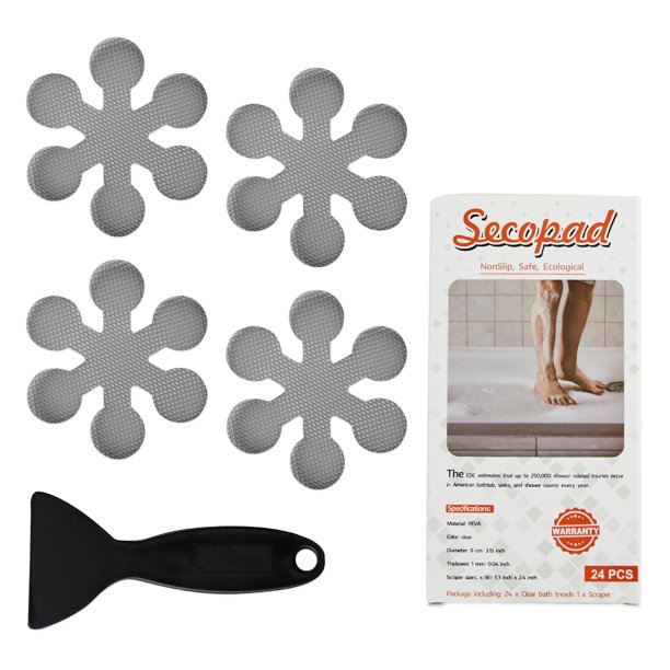 Secopad Bathtub Stickers Non-Slip, 24 PCS Safety Shower Treads Adhesive ...