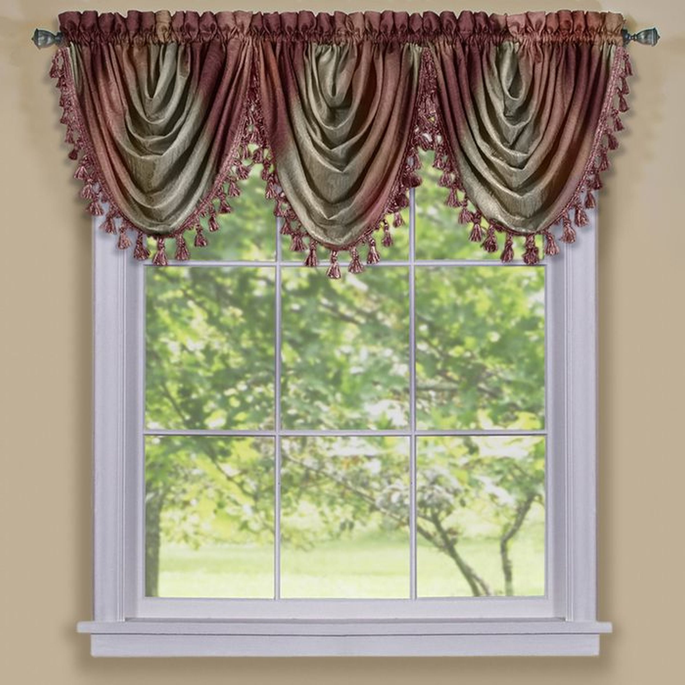 Meuse Waterfall Valance - Burgundy - Walmart.com