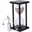 DecMode 13" x 6" Brass Glass Hourglass Sand Timer with Rotating Stand ...