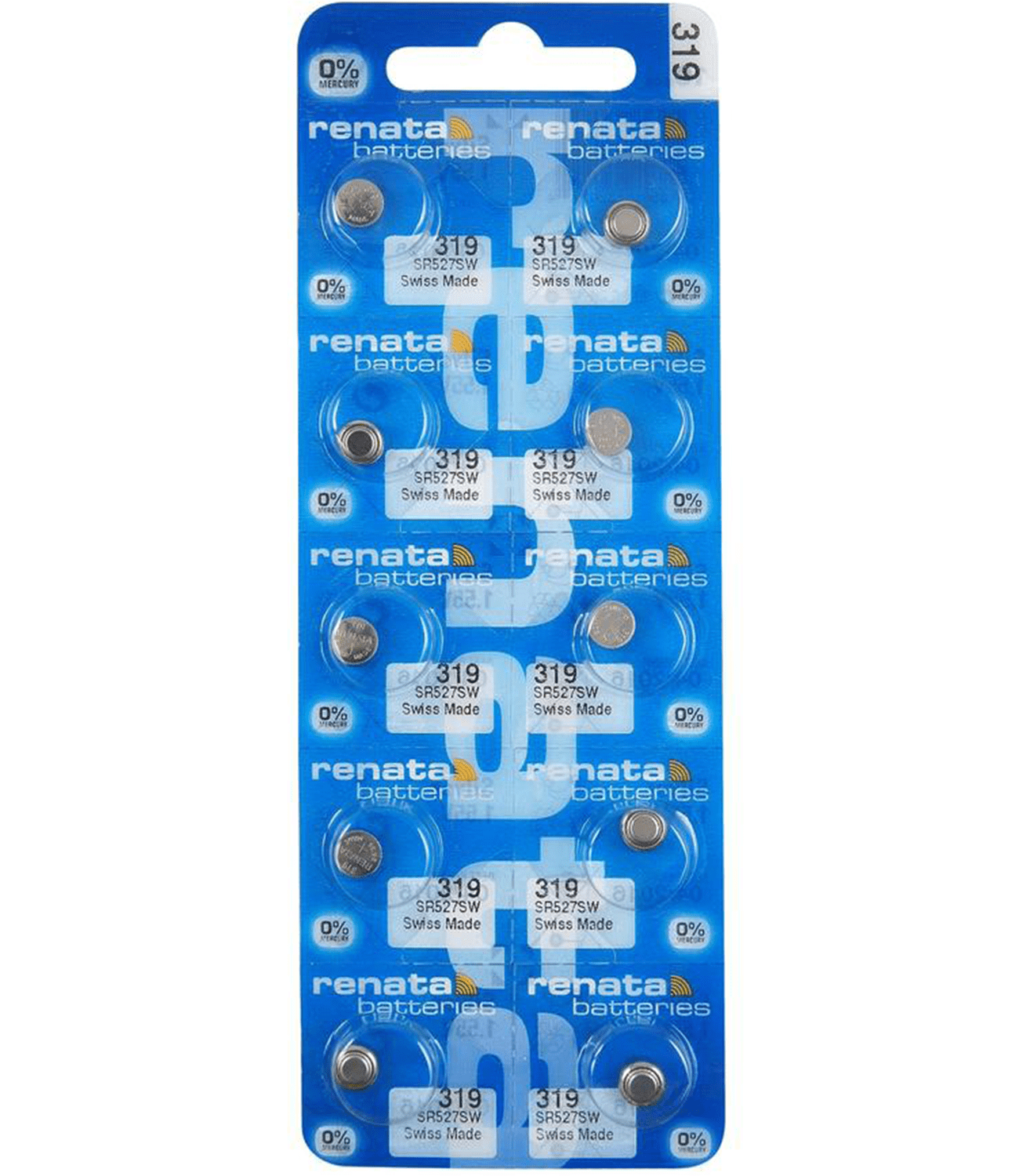 Renata 319 SR527SW Batteries - 1.55V Silver Oxide 319 Watch Battery (10 ...