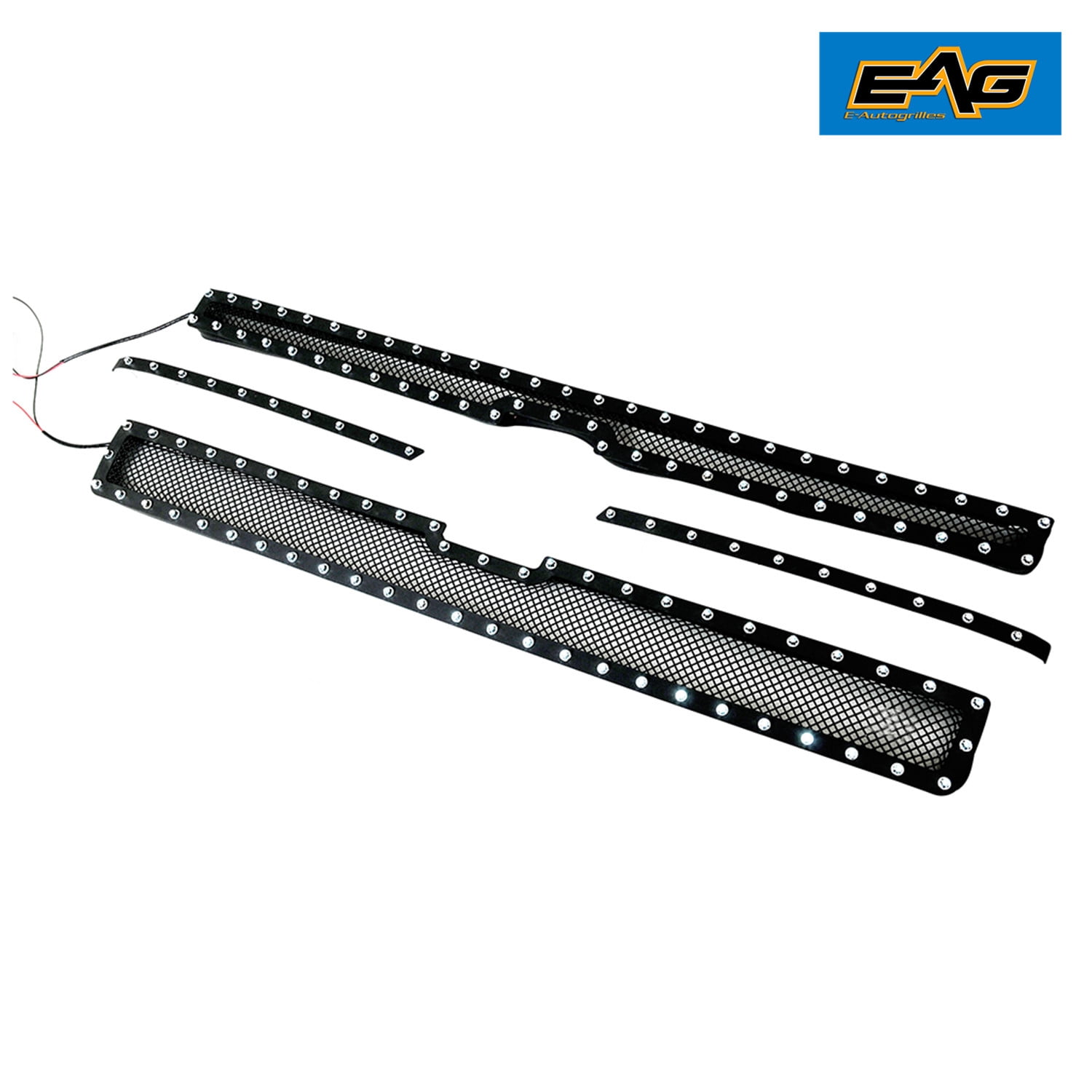 EAG Insert Black Stainless Steel Wire Mesh Grille with LED Lights on ...