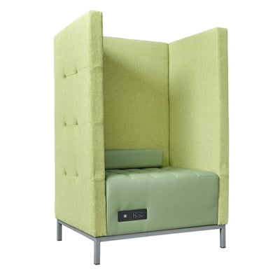 Traffic Modular Seating Lounge Privacy Chair with USB Outlet Avocado ...