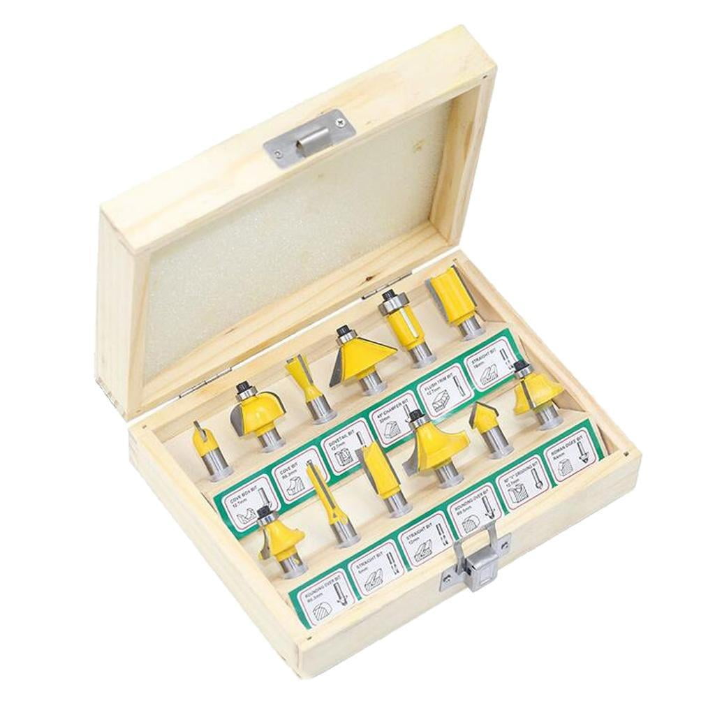 Buy Router Bit Set-12pcs Kit With 8mm Shank And Wood Storage Box ...
