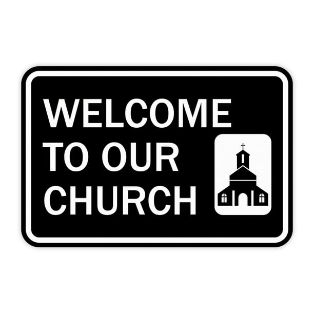 Classic Framed Welcome to Our Church Sign (Black) - Small - Walmart.com