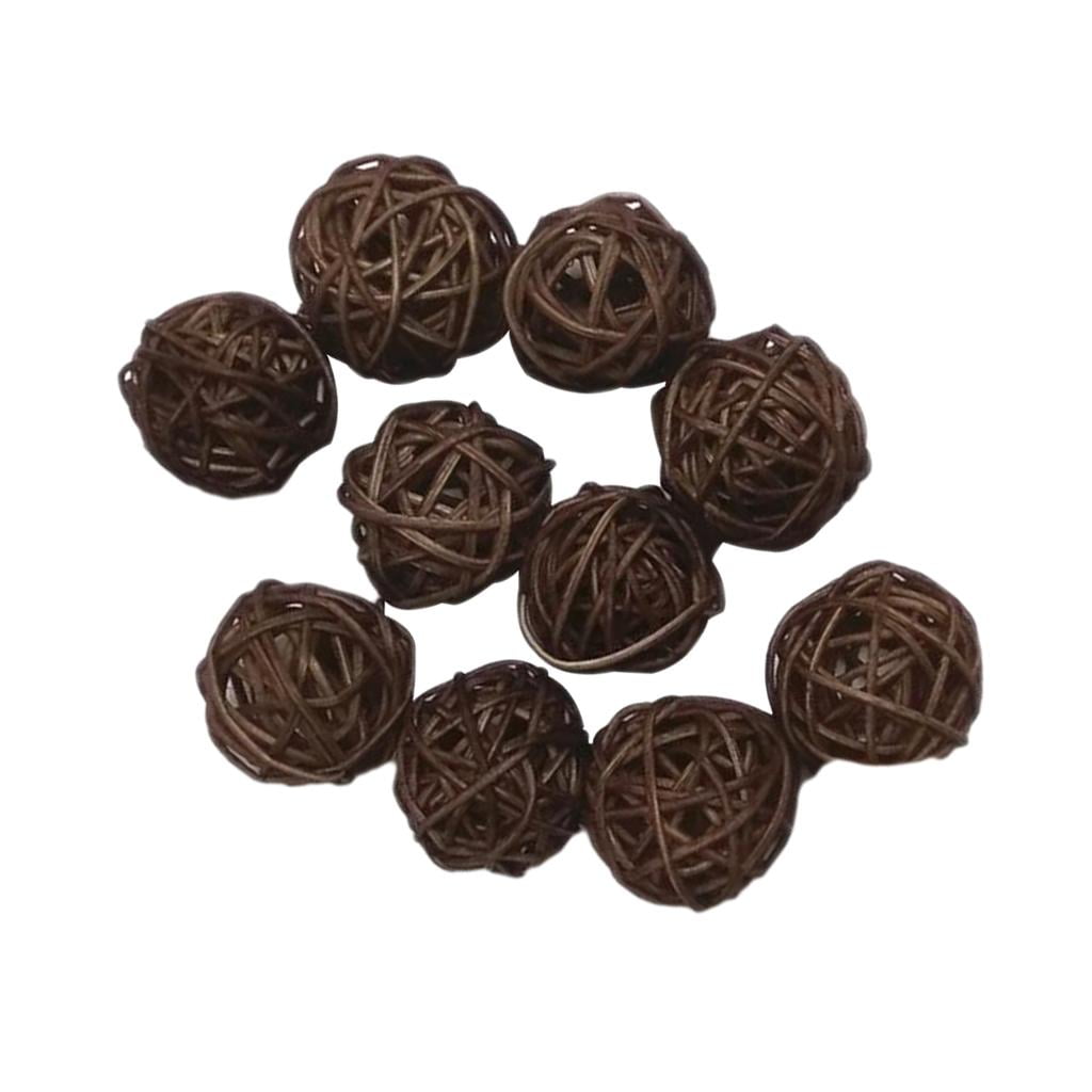 10 Pieces Wicker Rattan Balls Decorative Orbs Vase Fillers for Craft ...