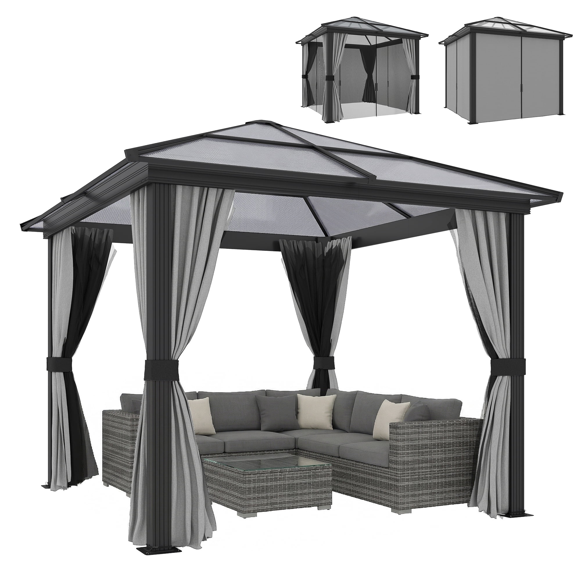 Click here for Outsunny 10 X 10 Hardtop Gazebo Canopy With Polyca... prices