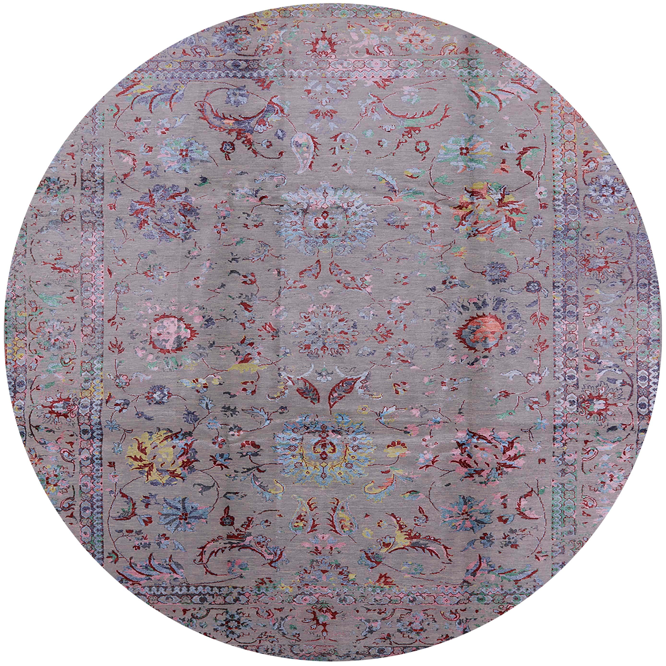 Ahgly Company Indoor Round Mid-Century Modern Mauve Taupe Purple ...