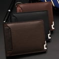 New men's wallet short multi-function fashion casual draw card wallet ...