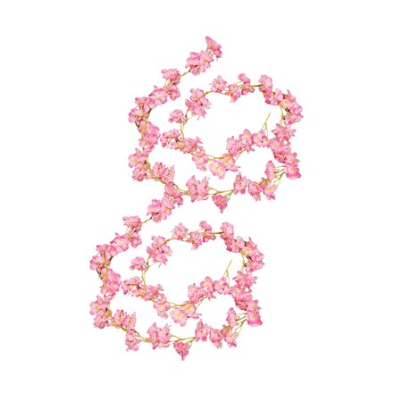 Redempat 2 Pieces Artificial Cherry Plastic Blossom Rattan Loop Vine ...