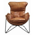 ACME Thurshan Accent Chair in Aperol Top Grain Leather and Black ...