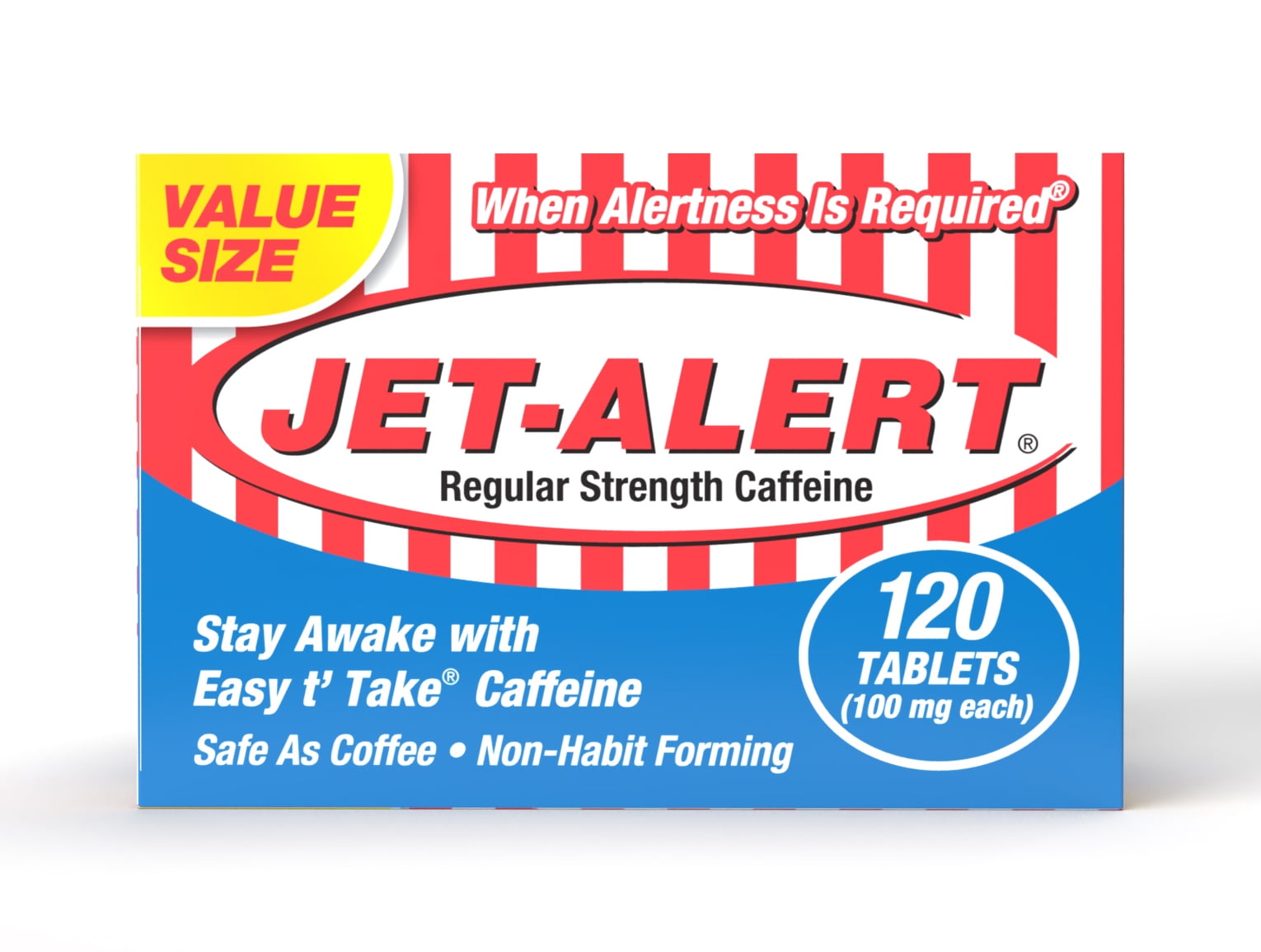 Jet-Alert Regular Strength Caffeine 100mg, 120ct Tablet - Walmart.com